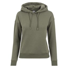 Kapuzenpullover Urban Classics "Urban Classics Damen Ladies Hoody", Damen, Gr. L, olive, 63% Baumwolle, 37% Polyester, unifarben, normal, ohne Ausschnitt, Pullover Kapuzenpullover