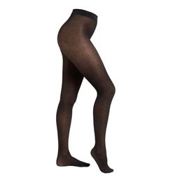Feinstrumpfhose Camano "2in1 dot 1er Pack", Damen, Gr. 36/38, schwarz, 93% Polyester, 7% Elasthan, Strumpfhosen Feinstrumpfhose