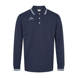 Langarmhemd Kappa "Kappa Long Sleeve Polo KMLogo Maltax 5", Herren, Gr. L, Normalgr&ouml;&szlig;en, blau marine, Obermaterial: 100% Baumwolle, Hemden
