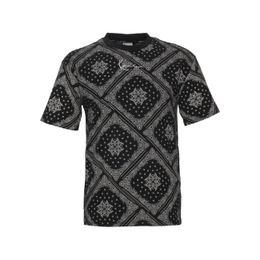 T-Shirt Karl Kani "Karl Kani Herren KM232-042-1 KK Small Signature Paisley Tee", Damen, Gr. XS, schwarz, wei&szlig;, 100% Baumwolle, oversize, Rundhals, Shirts T-Shirt