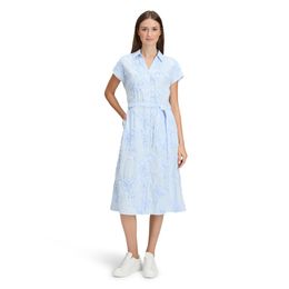 BETTY & CO Sommerkleid BETTY & CO "Damen mit Stickerei", Damen, Gr. 38, Normalgr&ouml;&szlig;en, wei&szlig;, hellblau, Obermaterial: 76% Baumwolle, 24% Polyester, l&auml;ssig geschnitten lang, Kleider Sommerkleid