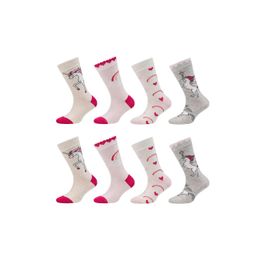 Socken Camano "8er Pack", Damen, Gr. 31-34, fog melange, 70% Baumwolle, 29% Polyamid, 1% Elasthan, gemustert, Socken Socken, 8er Pack Ohne dr&uuml;ckenden Gummibund, Aus OCS zertifizierter Baumwolle