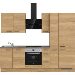 K&uuml;chenzeile Nobilia "Structura II", NEU: individuell anpassbar mit gratis Profi-Beratung", braun (k&uuml;che: braun, korpus: eiche sierra nachbildung, arbeitsplatte: beton schiefergrau nachbildung), B:270,3cm H:216,6cm T:60cm, Komplettk&uuml;chen-Sets, K&uuml;chenzeile, vormontiert, Breite 270 cm, Ausrichtung w&auml;hlbar, wahlw. mit E-Ger&auml;ten