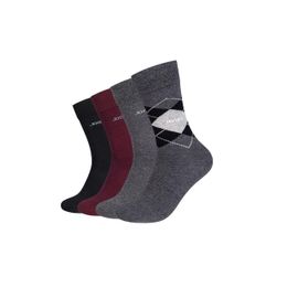 JOOP! Socken JOOP "premium essentials in Box 4er Pack", Damen, Gr. 39-42, anthrazit mix, 85% Baumwolle, 12% Polyamid, 3% Elasthan, kariert, Socken Socken, 4er Pack Elegante Geschenkbox aus kontrollierter Baumwolle gefertigt