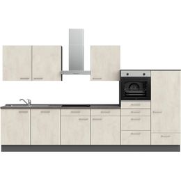 K&uuml;chenzeile Nobilia "Riva I", NEU: individuell anpassbar mit gratis Profi-Beratung", wei&szlig; (k&uuml;che: wei&szlig;, korpus: schiefergrau, arbeitsplatte: beton schiefergrau nachbildung), B:360,3cm H:216,6cm T:60cm, Komplettk&uuml;chen-Sets, K&uuml;chenzeile, vormontiert, Breite 360 cm, Ausrichtung w&auml;hlbar, wahlw. mit E-Ger&auml;ten