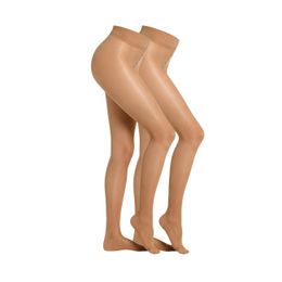 Feinstrumpfhose Camano "2er Pack", Damen, Gr. 40/42, beige (make up), 83% Polyamid, 17% Elasthan, Strumpfhosen Feinstrumpfhose