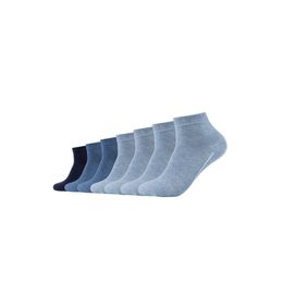 Kurzsocken Camano "7er Pack", Herren, Gr. 35-38, blau (denim meliert), 78% Baumwolle, 20% Polyamid, 2% Elasthan, mehrfarbig, Socken