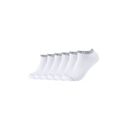 Sneakersocken Mustang "6er Pack", Herren, Gr. 43-46, wei&szlig;, 73% Baumwolle, 23% Polyester, 2% Polyamid, 2% Elasthan, Socken Sneakersocken