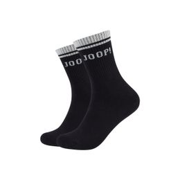 JOOP! Socken JOOP "2er Pack", Damen, Gr. 39-42, schwarz, 70% Baumwolle, 18% Polyester, 10% Polyamid, 2% Elasthan, gestreift, Socken Socken