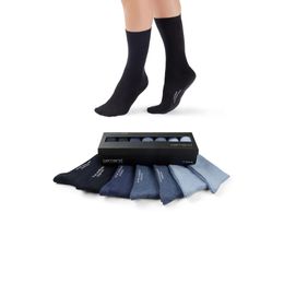 Socken Camano "7er Pack", Herren, Gr. 39-42, blau (navy mix), 80% Baumwolle, 17% Polyamid, 3% Elasthan, uni, Socken Socken