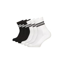 alife and kickin Tennissocken ALIFE & KICKIN "Herren 6 PACK - DennisAK Tennissocken, Socken", Herren, Gr. 39-42, wei&szlig; (mix schwarz, brilliant wei&szlig;), 75% Baumwolle, 20% Polyester, 3% Polyamid, 2% Elasthan, normal, Socken Tennissocken, lange Sportsocken mit Streifen, aus Baumwolle mit weichem Bund