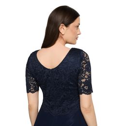 Cocktailkleid Vera Mont "Damen mit Spitze", Damen, Gr. 50, Normalgr&ouml;&szlig;en, blau (night sky), Obermaterial: 100% Polyester; Futter: 100% Polyester, ausgestellt kurz, Rundhals, Kleider, Spitze