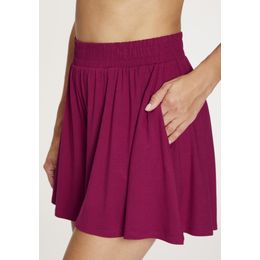 Shorts Vivance ACTIVE, Gr. L (44/46), N-Gr, burgundy, Single Jersey, Obermaterial: 95% Viskose, 5% Elasthan, unifarben, Basic, figurumspielend kurz, Hosen Shorts, Rockhosen-Design