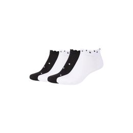 Sneakersocken Camano "4er Pack", Damen, Gr. 35-38, wei&szlig; mix, 80% Baumwolle, 17% Polyamid, 3% Elasthan, gepunktet, Socken Sneakersocken, 4er Pack Extra weiche B&uuml;ndchen ohne Druck, Verst&auml;rkte Ferse und Spitze
