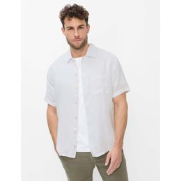 Leinenhemd Brax "Style LUKE", Herren, Gr. L, Normalgr&ouml;&szlig;en, wei&szlig;, Web, 100% Leinen, Hemden