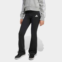 Leggings adidas Sportswear "ESSENTIALS FLARED", M&auml;dchen, Gr. 116, N-Gr, schwarz, wei&szlig;,, Obermaterial: 70% Baumwolle, 30% Polyester, Hosen Leggings