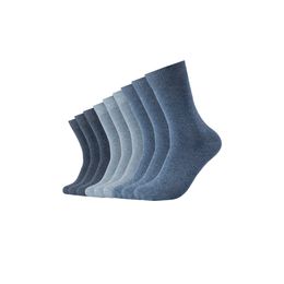 Socken Camano "9er Pack", Damen, Gr. 35-38, blau (denim melange), 80% Baumwolle, 17% Polyamid, 3% Elasthan, uni, Socken Socken