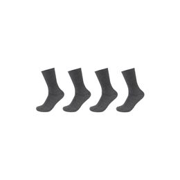 Socken Camano "super soft 4er Pack", Damen, Gr. 35-38, grau (dunkelgrau melange), 78% Baumwolle, 20% Polyamid, 2% Elasthan, uni, Socken Socken