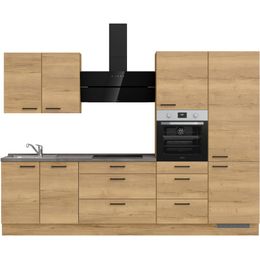 K&uuml;chenzeile Nobilia "Structura II", NEU: individuell anpassbar mit gratis Profi-Beratung", braun (k&uuml;che: braun, korpus: eiche sierra nachbildung, arbeitsplatte: beton schiefergrau nachbildung), B:300,3cm H:216,6cm T:60cm, Komplettk&uuml;chen-Sets, K&uuml;chenzeile, vormontiert, Breite 300 cm, Ausrichtung w&auml;hlbar, wahlw. mit E-Ger&auml;ten