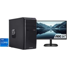 Captiva Business-PC-Komplettsystem "Power-Starter I98-593 TFT Bundle", Energieeffizienz: E (A-G), schwarz, Microsoft Windows 11 Home (64 Bit), 8 GB RAM 1.000 GB SSD, Computer_Komplettsysteme