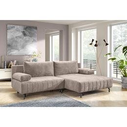 Ecksofa exxpo - SOFA FASHION "Cambria, B/T: 262/171 cm, hochbeiniges, modernes Design", beige, B:262cm H:93cm T:171cm, Sofas, Ecksofa, inkl. Bettfunktion und Bettkasten, 15 cm bodenfrei, L-Form