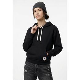 Kapuzensweatshirt Converse "CHUCK PATCH HOODIE", Damen, Gr. L, schwarz, Obermaterial: 80% Baumwolle, 20% Polyester, Sweatshirts, mit Kapuze, f&uuml;r sportliche Aktivit&auml;ten und Freizeit