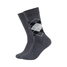 JOOP! Socken JOOP "2er Pack", Damen, Gr. 39-42, schwarz (anthrazit melange), 75% Baumwolle, 23% Polyamid, 2% Elasthan, Argyle-Muster, Socken Socken