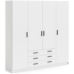 Kleiderschrank Inosign "Sprint Dreht&uuml;renschrank, Aufbewahrung Kasten Schrank Stauraum", wei&szlig;, B:195,5cm H:200,4cm T:49,8cm, Holzwerkstoff, Schr&auml;nke, Kleiderschrank, Breite 98,5/147 oder 195,5 cm, je mit Einlegeb&ouml;den und Kleiderstange