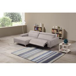 Ecksofa Egoitaliano "Suzette, Designsofa mit hohem Sitzkomfort", grau (opal grau), B:266cm H:95cm T:163cm, Luxus-Micofaser Lederoptik (100% Polyester) ist ein neues technisches Gewebe mit einem visuellen und taktilen Aspekt, der dem Nubuk sehr nahe kommt, mit innovativen Eigenschaften. Seine au&szlig;erordentliche Weichheit kommt von einem exklusiven Produktionsprozess, der Unreinheiten und Unregelm&auml;&szlig;ig