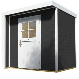Gartenhaus Weka "Designhaus 262", grau (anthrazit), Fu&szlig;boden im Gartenhaus, ohne R&uuml;ck- und Seitenwand, ohne Dacheindeckung, Massivholz, Gartenh&auml;user, Gartenhaus