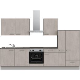 K&uuml;chenzeile Nobilia "Riva I", NEU: individuell anpassbar mit gratis Profi-Beratung", grau (k&uuml;che: grau, korpus: steingrau, arbeitsplatte: beton schiefergrau nachbildung), B:330,3cm H:216,6cm T:60cm, Komplettk&uuml;chen-Sets, K&uuml;chenzeile, vormontiert, Breite 330 cm, Ausrichtung w&auml;hlbar, wahlw. mit E-Ger&auml;ten