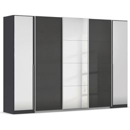 Schwebet&uuml;renschrank OTTO HOME "Dreh-/Schwebet&uuml;renschrank Kleiderschrank Familie, Agordo", grau (graumetallic, hochglanz effektgrau), B:301cm H:210cm T:62cm, Holzwerkstoff, Schr&auml;nke, Schwebet&uuml;renschrank