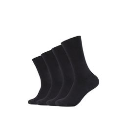 Socken Camano "4er Pack", Damen, Gr. 43-46, schwarz, 98% Baumwolle, 2% Elasthan, uni, Socken Socken