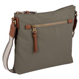 Umh&auml;ngetasche Camel Active "Bari", Damen, Gr. B/H/T: 23cm x 25cm x 5cm, gr&uuml;n, Nylon, kontrastfarbene Details, Taschen Umh&auml;ngetasche, aus hochwertigem matten Nylon mit gestreiftem Gewebeband