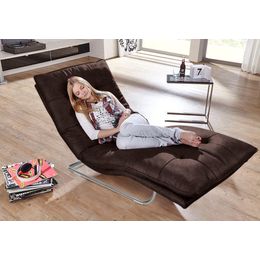 Relaxliege W.Schillig "daily dreams", braun (mocca z69), B:75cm H:91cm T:170cm, Longlife Xtra-Leder Z69: Das feinnarbige, gedeckte Softleder Z69 besticht durch seine au&szlig;ergew&ouml;hnliche Weichheit im trendigen &raquo;Vintage-Look&laquo;, Hautst&auml;rke 0, 9 - 1, 1 mm, Sofas, in Waffelkissen-Optik, wahlweise mit Motor, Freischwingergestell