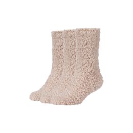 Socken Camano "cosy fuzzy 3er Pack", Damen, Gr. 35-38, cuban sand, 69% Polyester, 29% Polyester, 2% Elasthan, uni, Socken Socken, 3er Pack W&auml;rmende, kuschelige Qualit&auml;t f&uuml;r kalte Tage, Extra weich