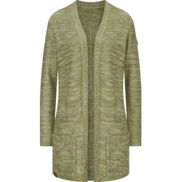 CR&Eacute;ATION L Damen Strickjacke in Longform, meliert schilf-meliert Gr&ouml;&szlig;e 36