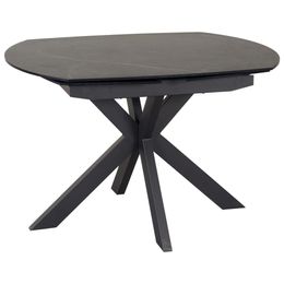 Livetastic Esstisch, Schwarz, Metall, Keramik, oval, eckig, 89x76x120 cm, ausziehbar, Esszimmer, Tische, Esstische