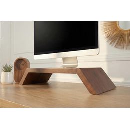 Riess Ambiente Massiver Monitorst&auml;nder GATSBY 50cm braun Mangoholz Laptoptisch Erh&ouml;hung Riess-Ambiente rechteckig Landhaus Modern Natur Skandinavisch