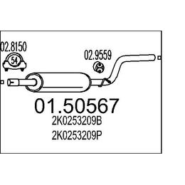 MTS MARKENTECHNIKSERVICEGMBH & CO. KG MTS Mittelschalld&auml;mpfer 0150567 f&uuml;r VW