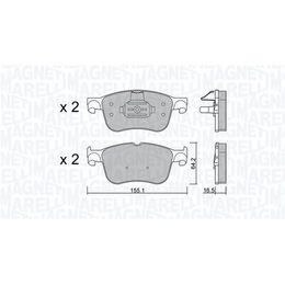 MAGNETI MARELLI Bremsbelagsatz, Scheibenbremse 363916061323 f&uuml;r Ford
