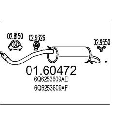 MTS MARKENTECHNIKSERVICEGMBH & CO. KG MTS Endschalld&auml;mpfer 0160472 f&uuml;r VW Skoda
