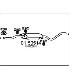 MTS MARKENTECHNIKSERVICEGMBH & CO. KG MTS Mittelschalld&auml;mpfer 0150514 f&uuml;r MERCEDES-BENZ
