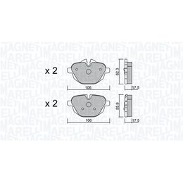 MAGNETI MARELLI Bremsbelagsatz, Scheibenbremse 363916060910 f&uuml;r BMW