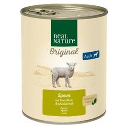 REAL NATURE Nassfutter Hund Adult Lamm mit Kartoffeln 12x800 g