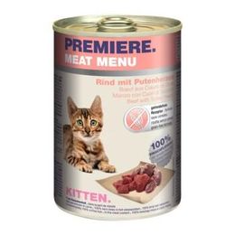 Premiere Meat Menu Kitten Rind und Putenherzen 12x400 g