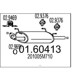 MTS MARKENTECHNIKSERVICEGMBH & CO. KG MTS Endschalld&auml;mpfer 0160413 f&uuml;r NISSAN