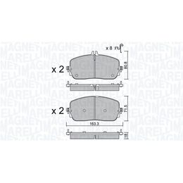 MAGNETI MARELLI Bremsbelagsatz, Scheibenbremse 363916061403 f&uuml;r Mercedes