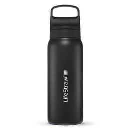 LifeStraw Go Steel 700 ml Isolierte Wasserflasche mit Filter schwarz