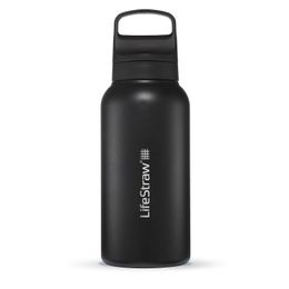 LifeStraw Go Steel 1-Liter Isolierte Wasserflasche mit Filter schwarz
